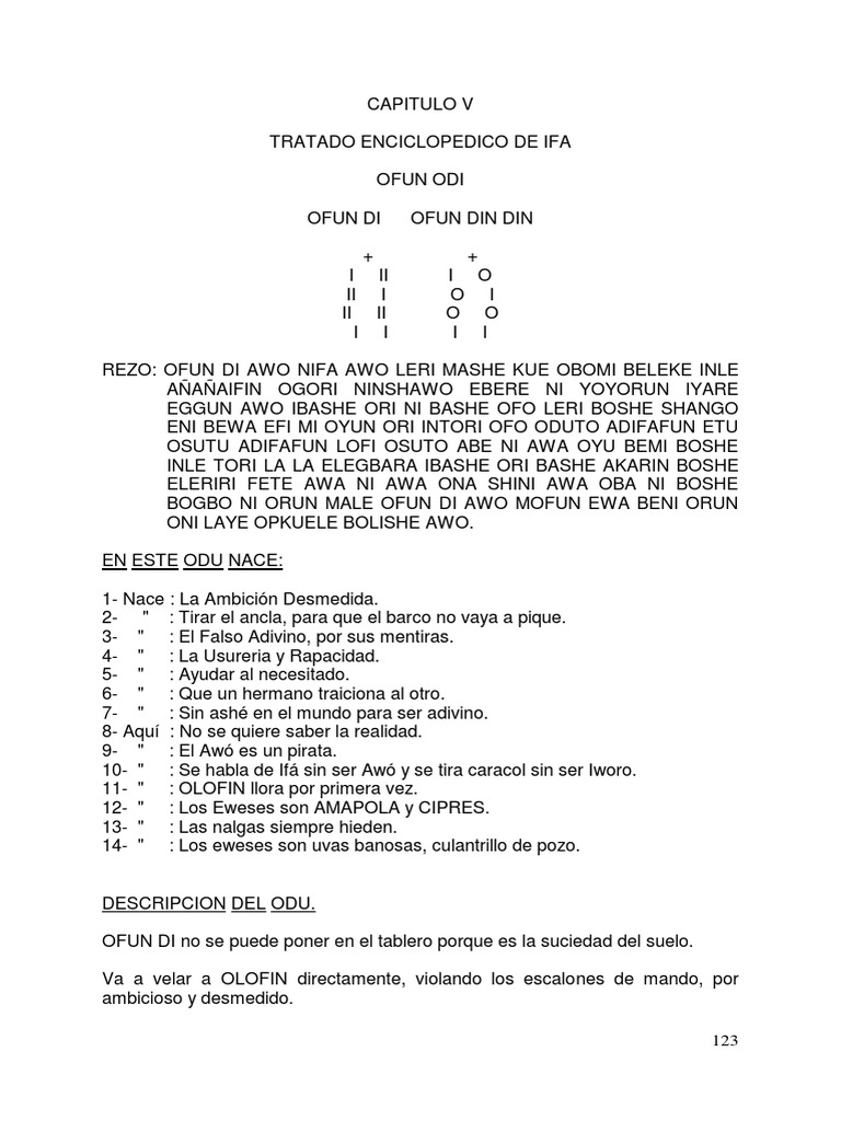 Significado y consejos de Ofun Di | PDF | Santeria | Religión y creencia