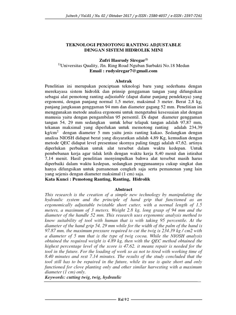 Teknologi Pemotong Ranting | PDF