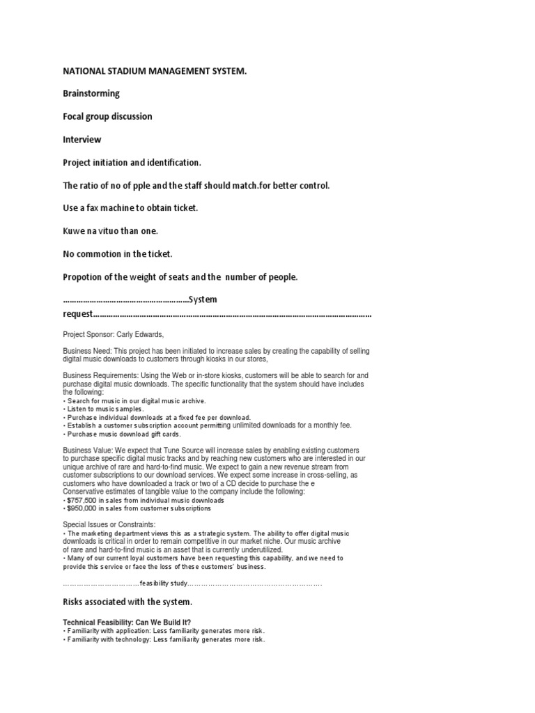 National Stadium Management System | PDF | Subscription Business Model | Business