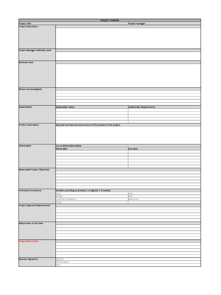 Project Exit Criteria | PDF
