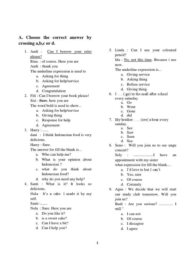 Crossing choices to find the correct answers | PDF