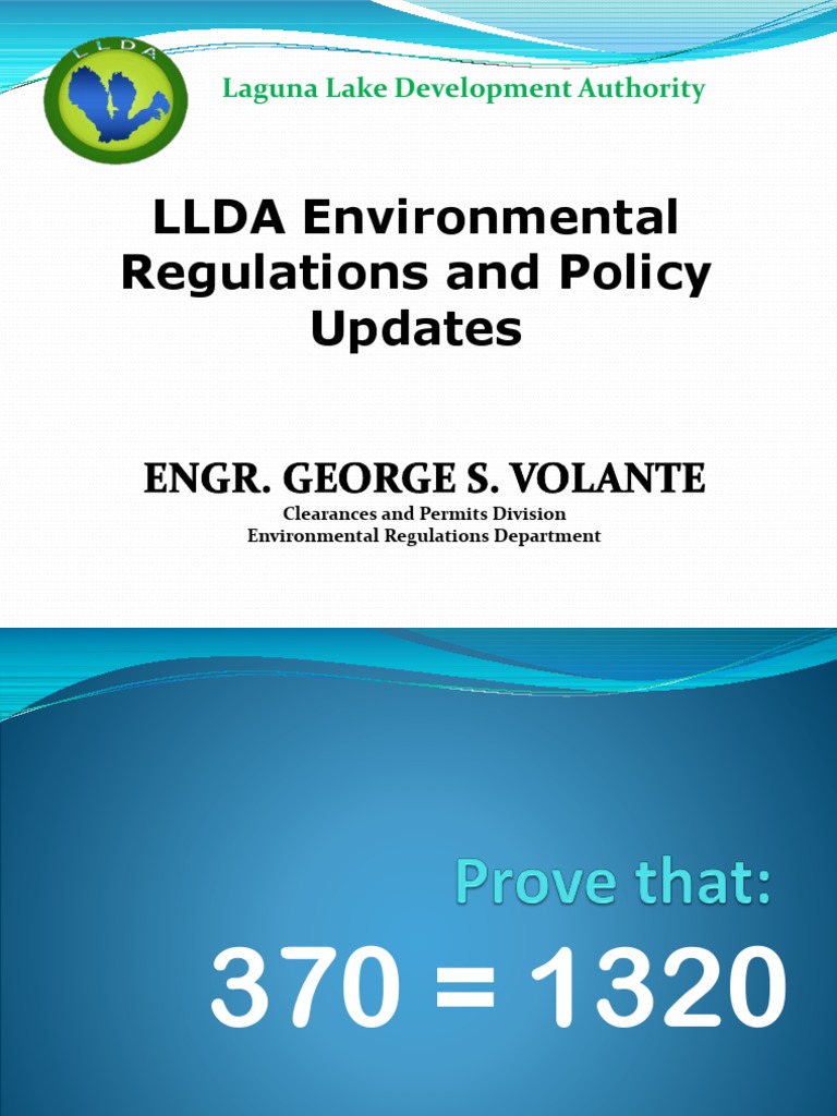 LLDA Environmental Regulations & Policy Updates (ECO) 2 PDF | PDF ...