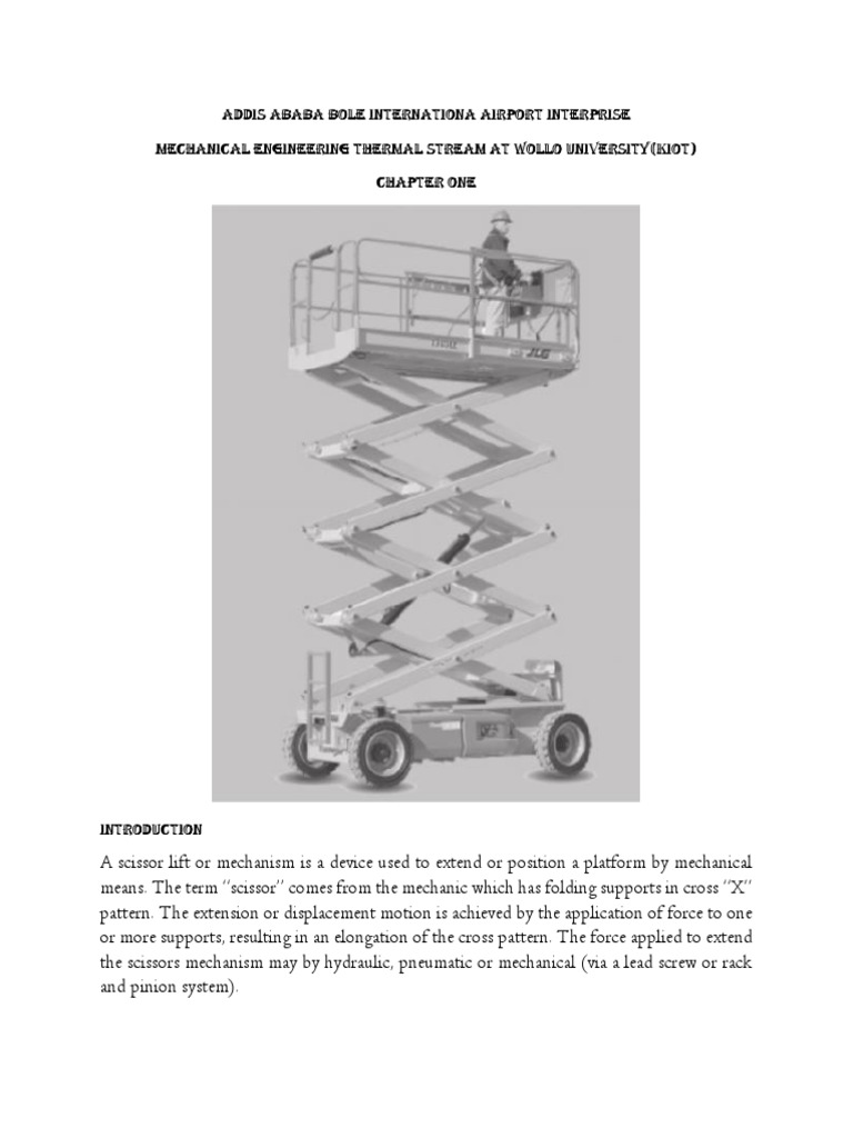 Hydraulic Scissor Lift Design Overview | PDF | Elevator | Scaffolding