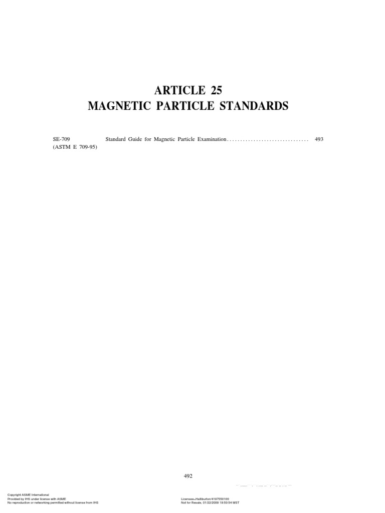 ASTM E709 Magnetic Particle Standard Examination | PDF | Nondestructive ...