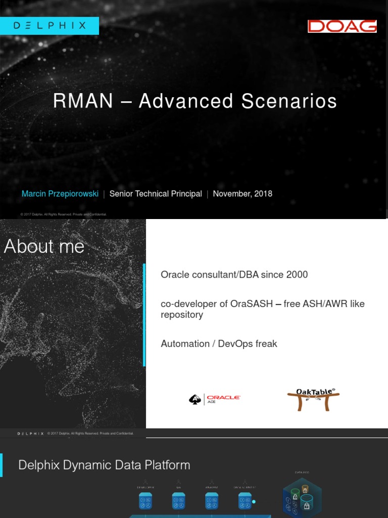 2018 DB Marcin Przepiorowski Rman Advanced Scenarios Praesentation | PDF | Backup | Oracle Database