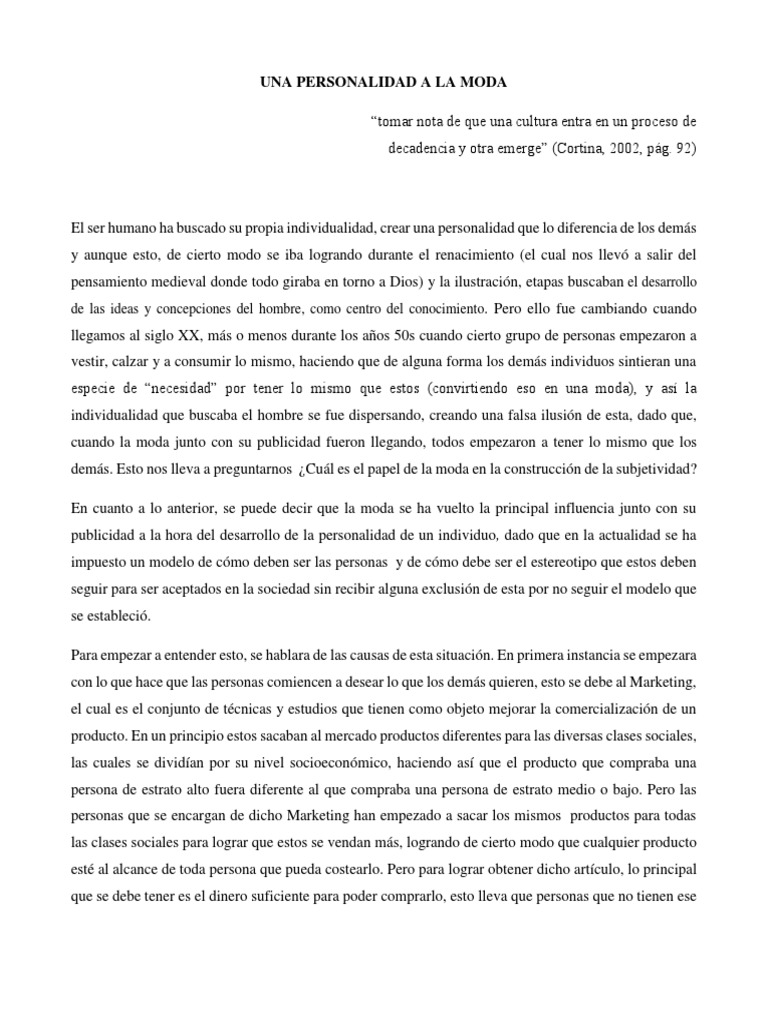 Ensayo sobre la moda | Moda | Moda y belleza