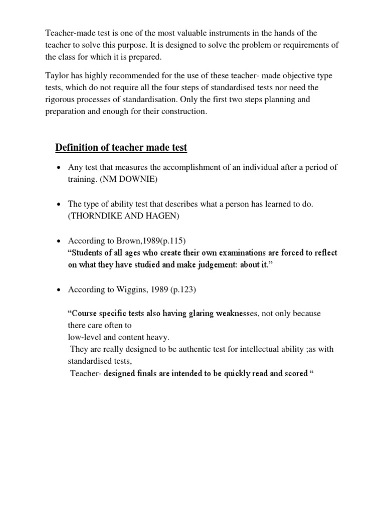 Understanding Teacher-Made Tests | PDF