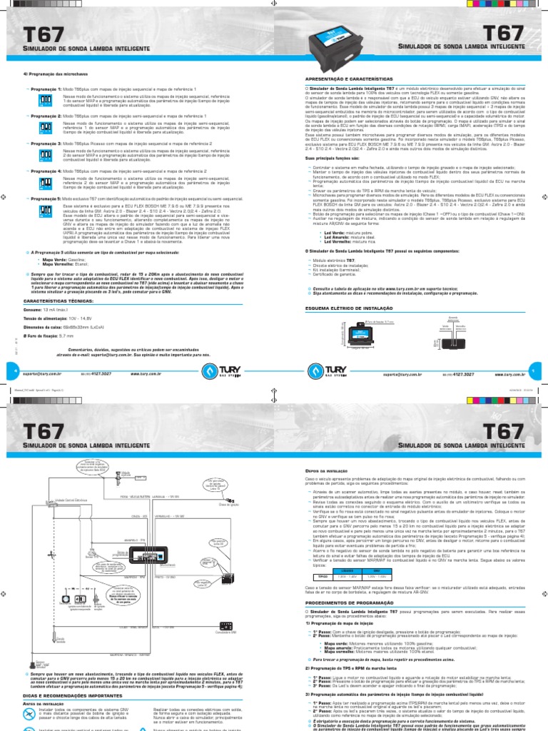 Manual t67 PDF | PDF | Injeção eletrônica | Combustíveis