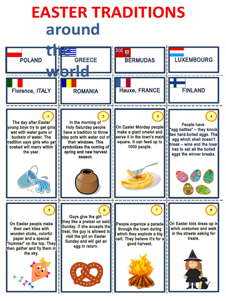 Easter Traditions Around The World Flashcards Games Oneonone Activities ...
