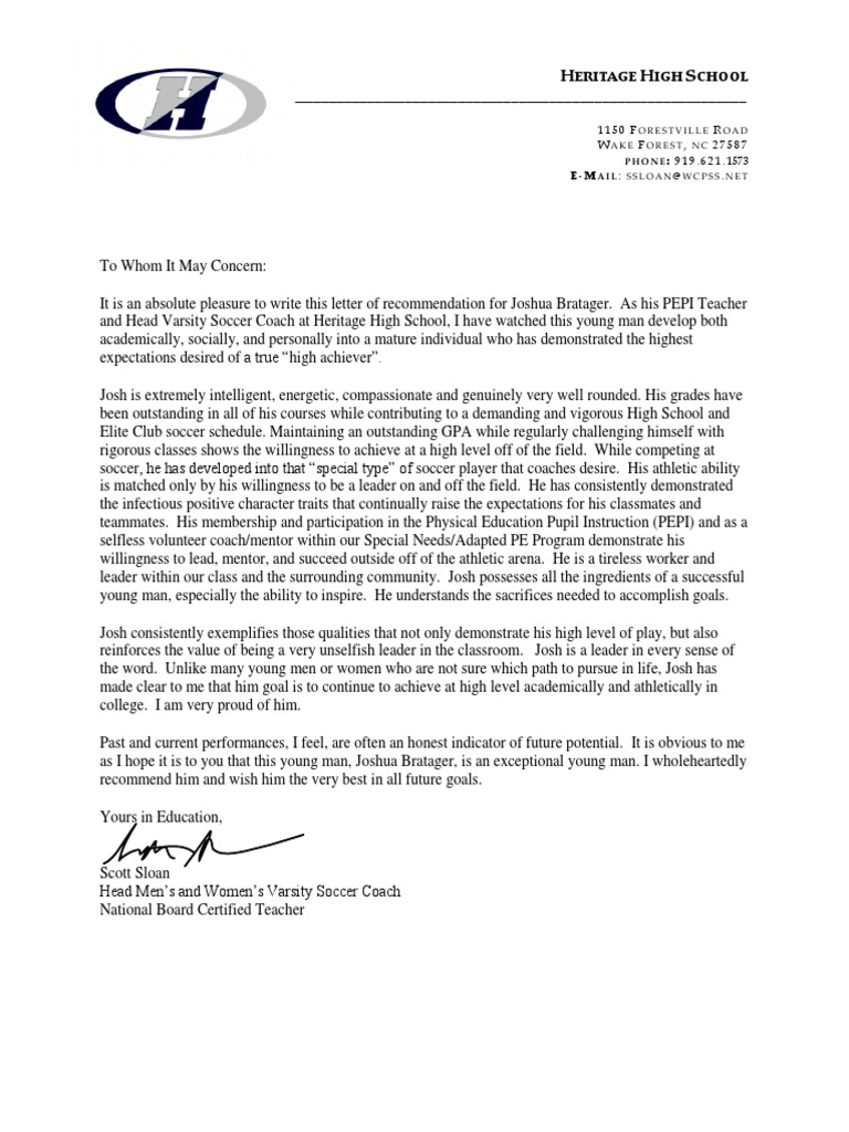 Josh Letter | PDF | Mentorship | Teachers