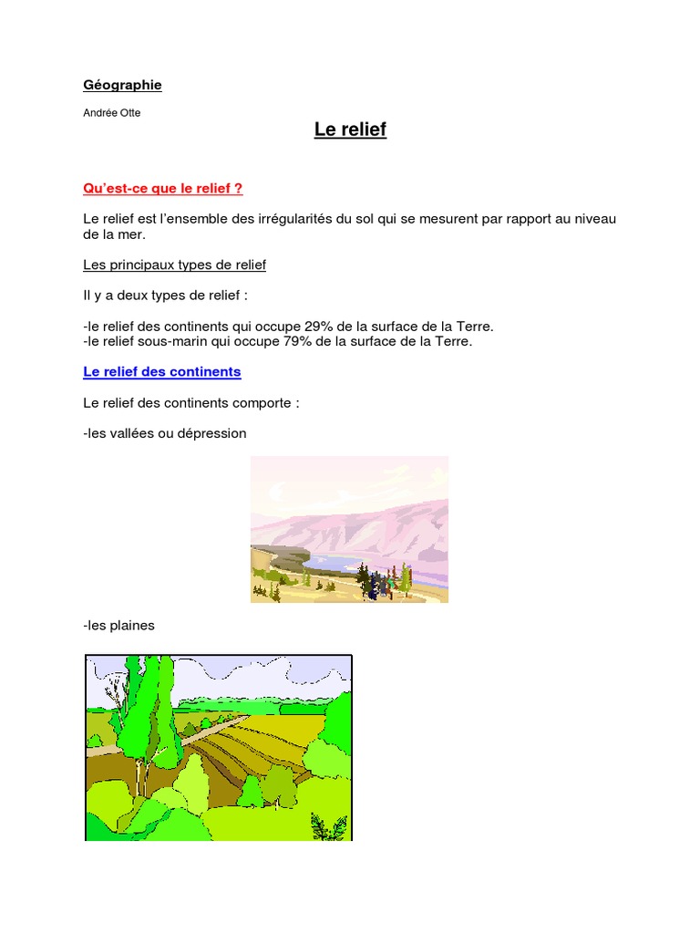 Geographie Relief | PDF | Relief (géomorphologie) | Montagnes