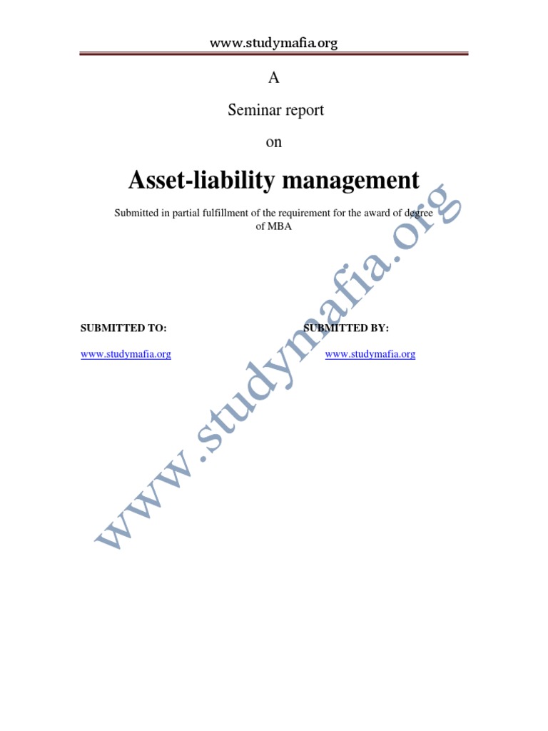 MBA Seminar: Asset-Liability Management | PDF | Bond Duration | Bonds ...