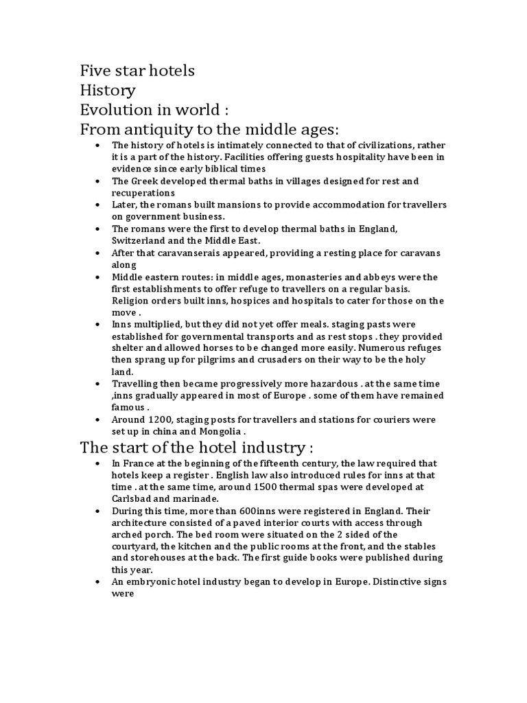 The Evolution of Hospitality: A History of Hotels from Antiquity to the ...