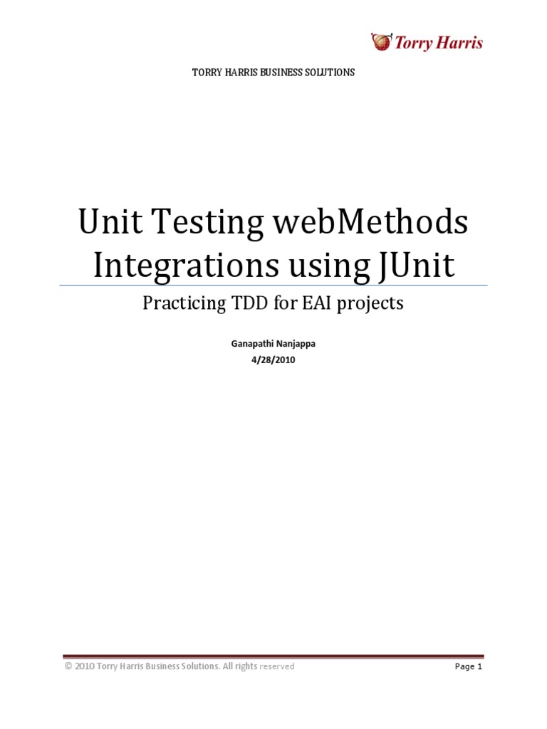 EAI Test Driven Development Webmethods PDF | PDF | Unit Testing | Test ...