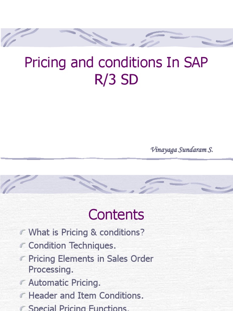 SAP R/3 SD Pricing Guide | PDF | Pricing | Sales