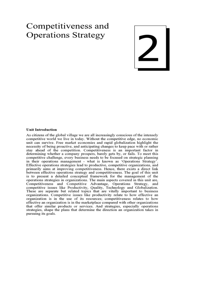 Competitiveness and Operations Strategy | PDF | Competitive Advantage ...