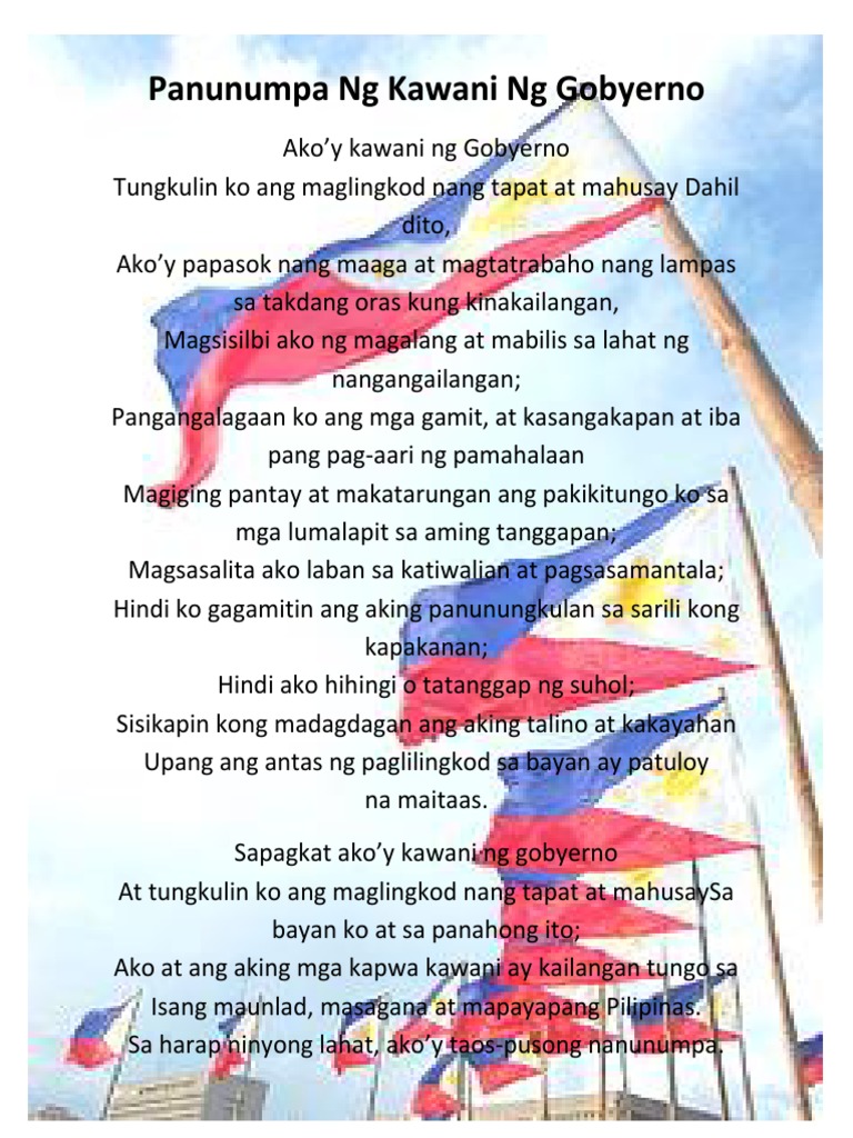 Panunumpa NG Kawani NG Gobyerno (Fil.) | PDF