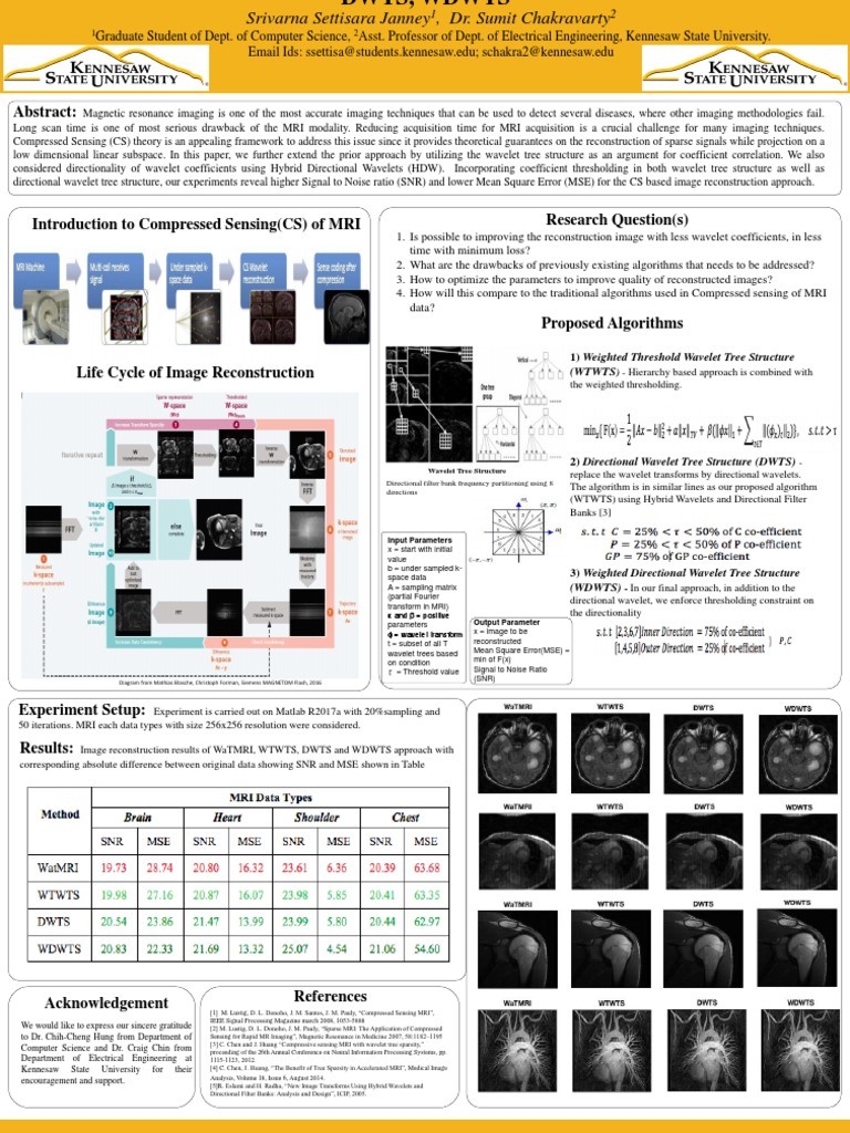EMBS Poster | PDF | Wavelet | Magnetic Resonance Imaging