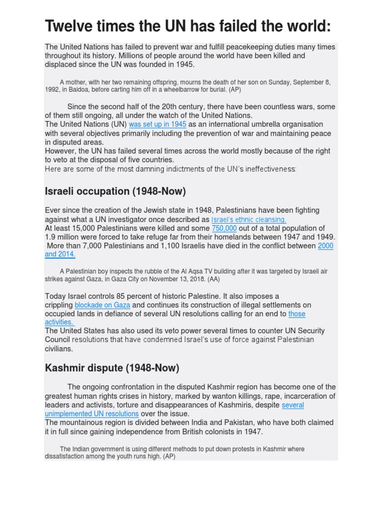 Failures of UNO | PDF | Syrian Civil War | Cambodia