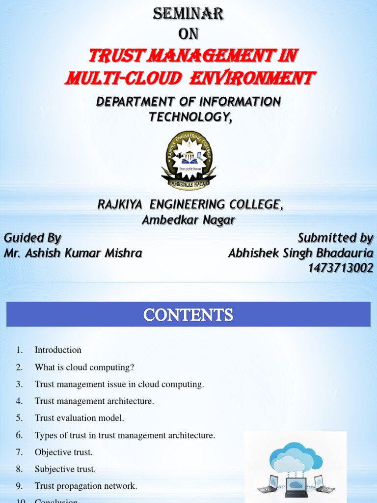 Trust Management in Multi-Cloud Environment | PDF | Cloud Computing ...