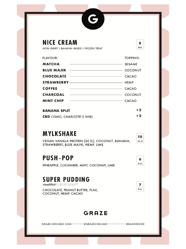 GRAZE X INGRAINED Menu | PDF