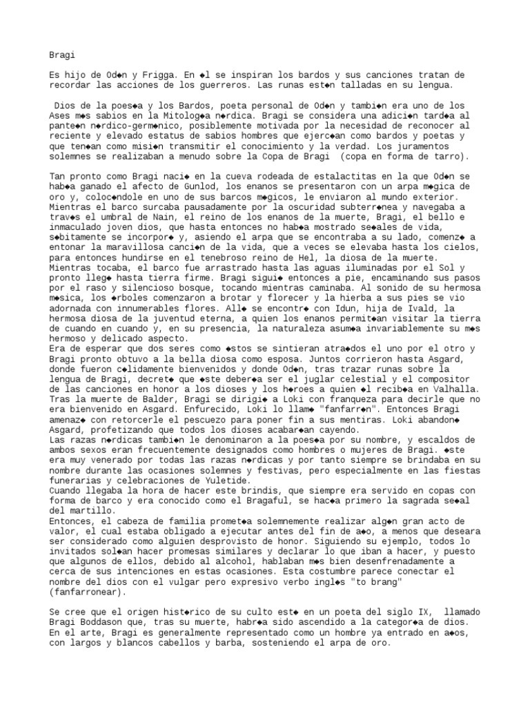 Bragi: Dios de la Poesía Nórdica | PDF | Loki | Æsir
