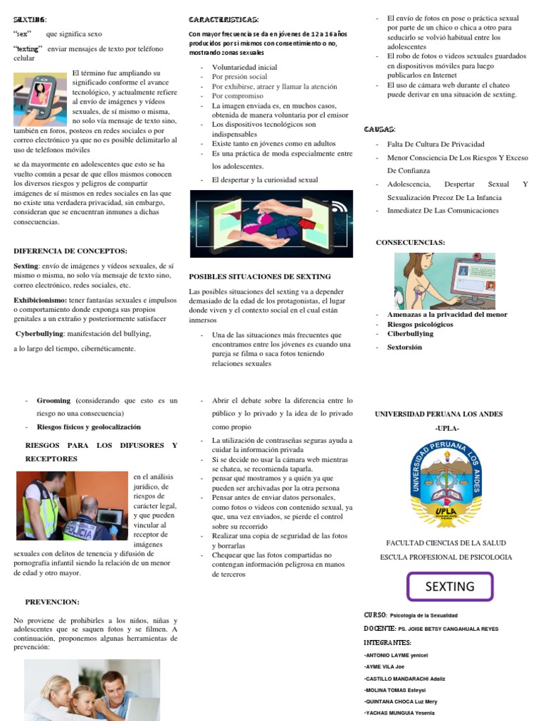 Triptico Sexting | PDF | Telefonía móvil | Acoso cibernético