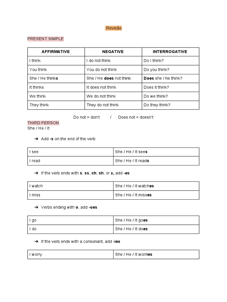 Present Simple Tenses | PDF | Linguistics | Grammar