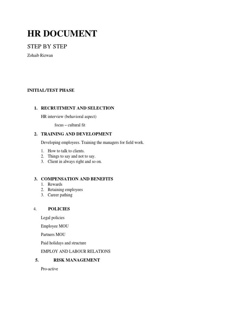 HR Document: Step by Step | PDF | Business