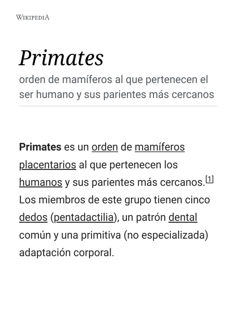Características y evolución de los primates | PDF | Naturaleza