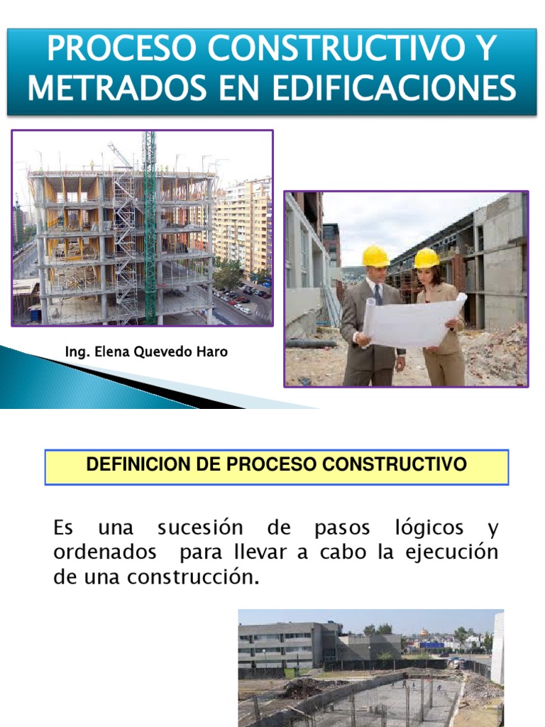 Proceso Constructivo Y Metrados En Edificaciones: Ing. Elena Quevedo Haro | Fundación ...