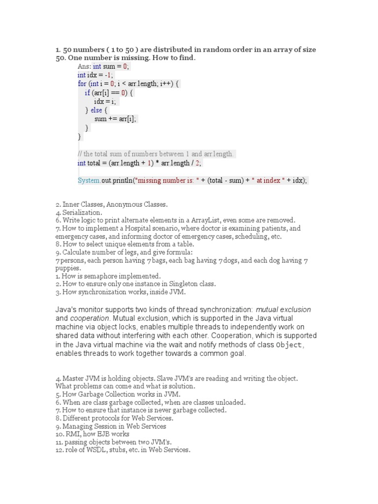 5+ Java - Interview | Download Free PDF | Java Platform | Method (Computer Programming)