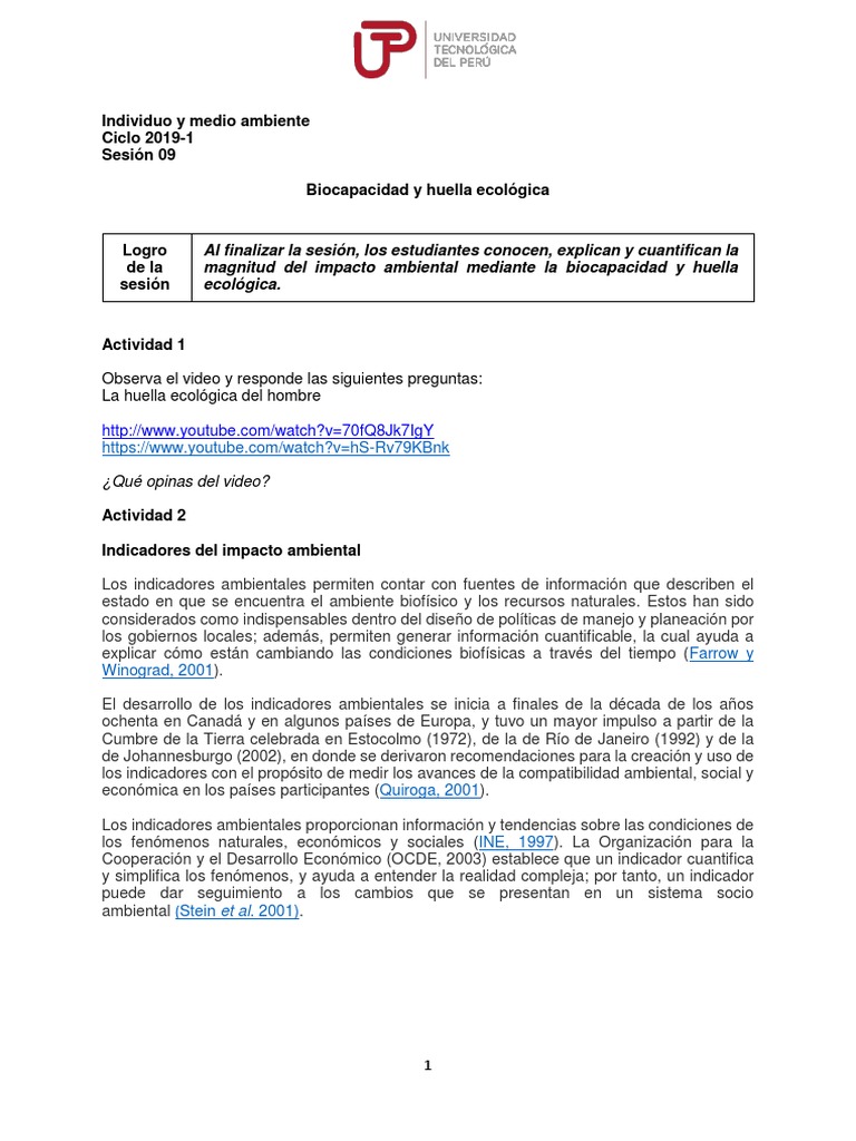 Sesión 09 - Biocapacidad y Huella Ecológica | Descargar gratis PDF ...