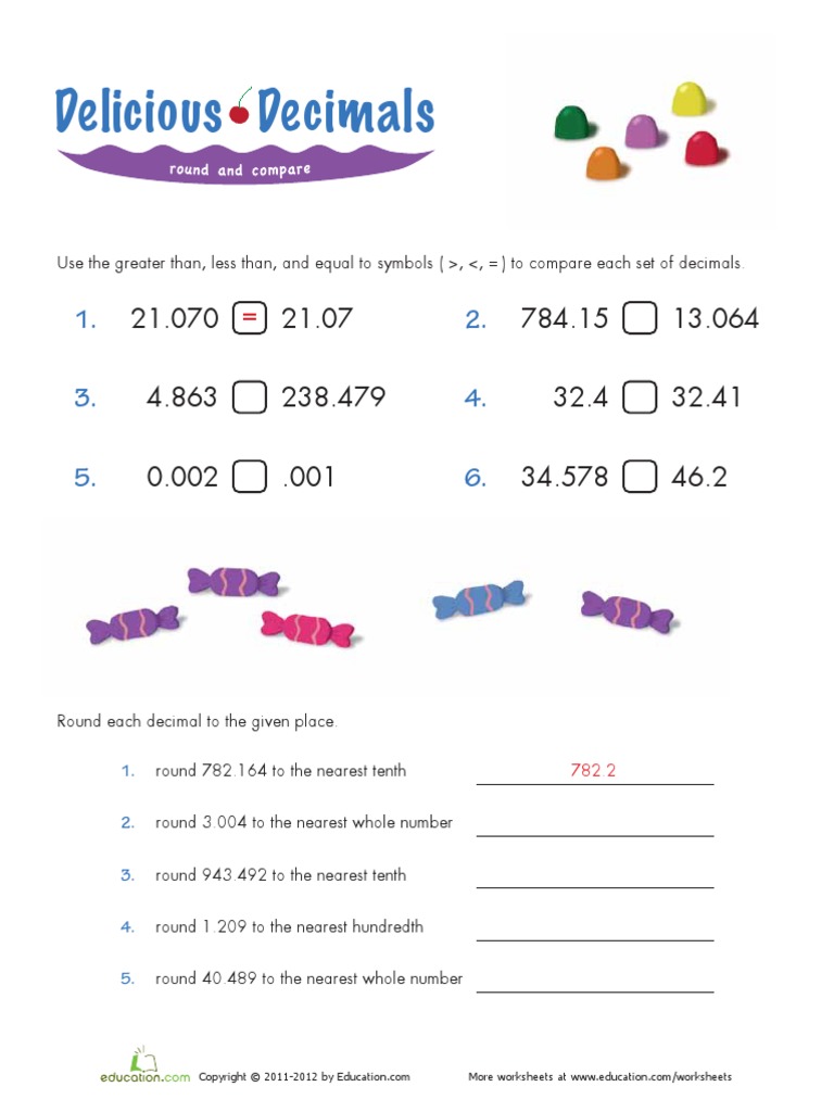 Decimal Worksheet | PDF | Teaching Methods & Materials