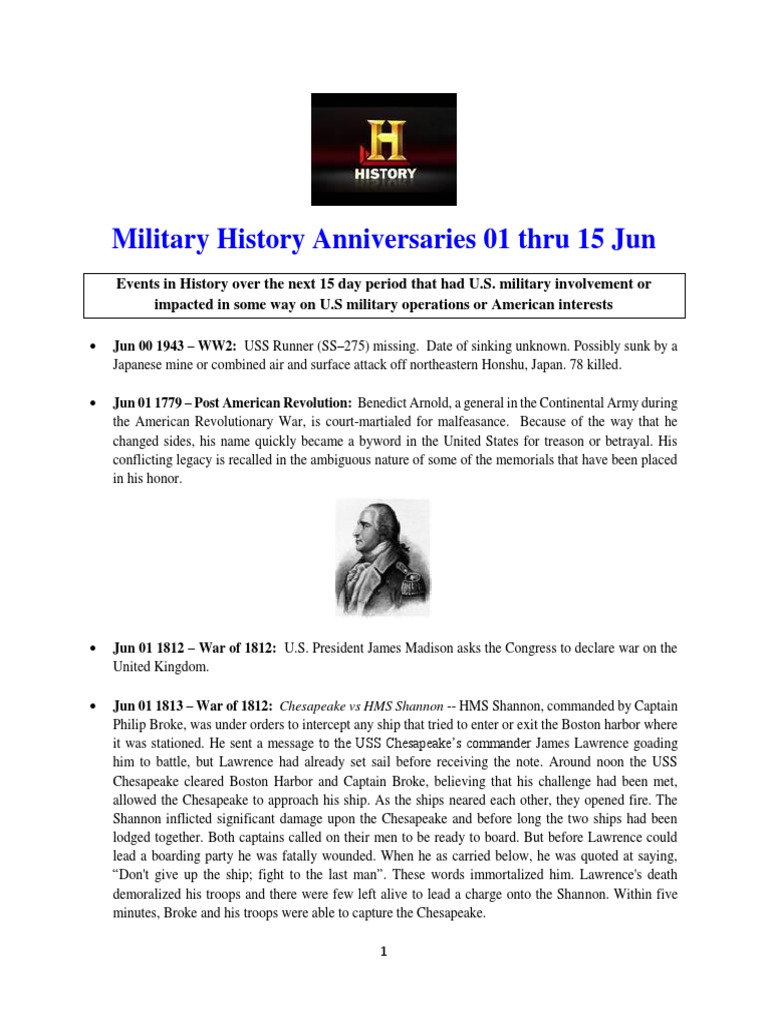 Military History Anniversaries 0601 Thru 061518 | PDF | Vietnam War ...