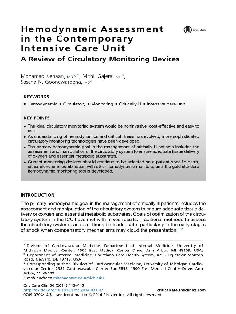 Hemodynamic Assessment in The Contemporary ICU | PDF | Echocardiography ...