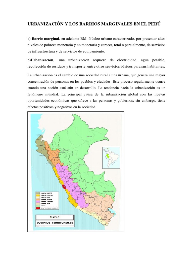 Urbanización y Los Barrios Marginales en El Perú | PDF | Urbanización ...