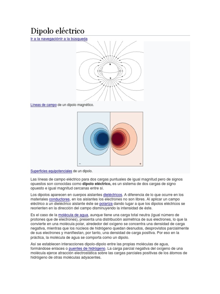 Introducción al dipolo eléctrico: concepto, propiedades y aplicaciones ...