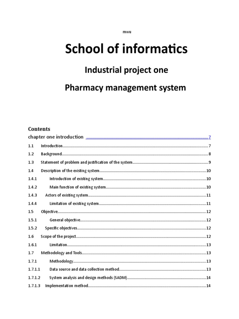 Pharmacy Project1 | PDF | Pharmacy | Use Case
