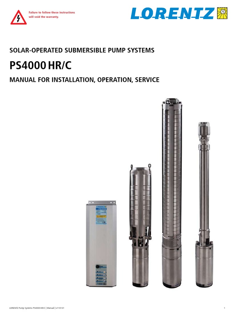 Lorentz Ps4000 Manual en | PDF | Pump | Switch