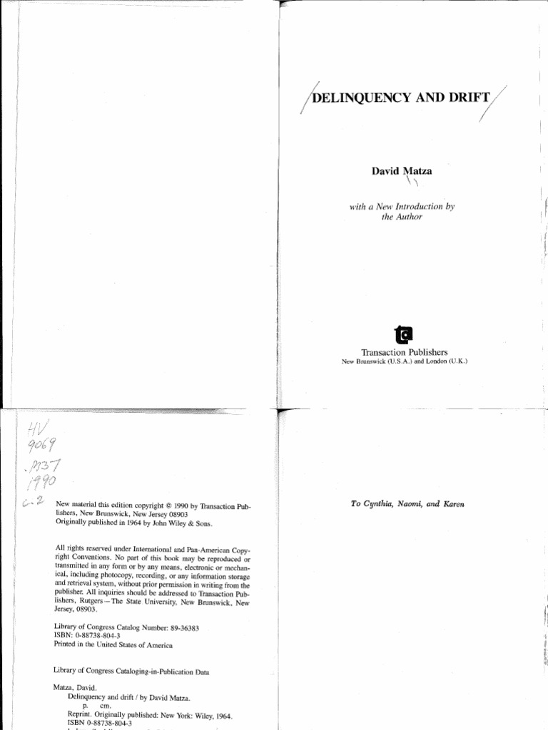 Matza, David - Delinquency and Drift | PDF