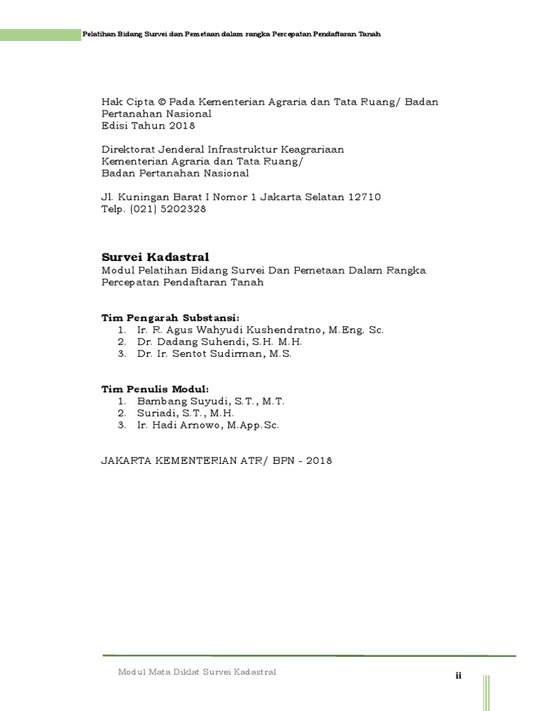 Modul Survei Kadastral Revisi 2019 | PDF