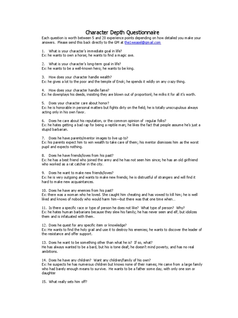 Character Depth | PDF