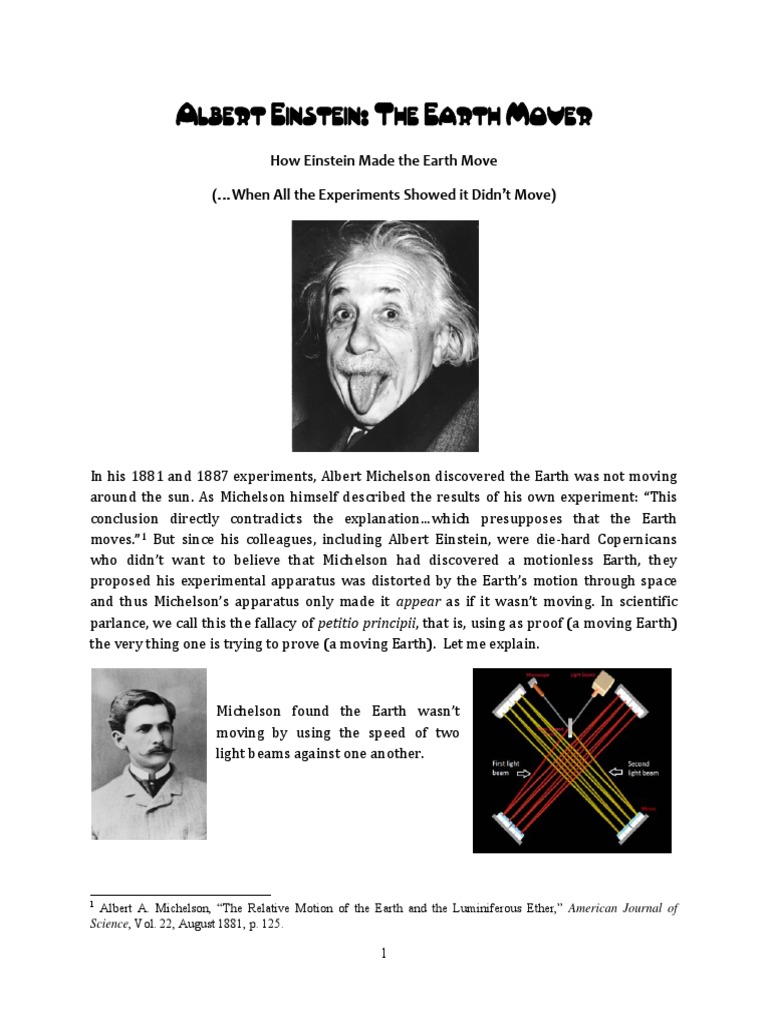 Albert Einstein The Earth Mover | PDF | Luminiferous Aether | Special Relativity