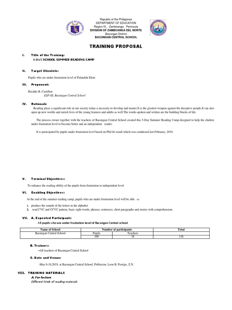 Summer Reading Proposal | PDF | Consonant | Alphabet