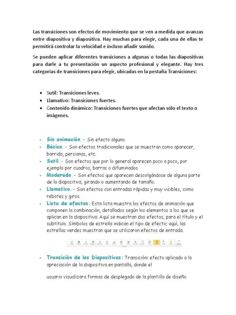 Las Transiciones Son Efectos de Movimiento Que Se Ven A Medida Que ...