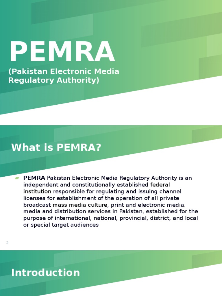Pemra: (Pakistan Electronic Media Regulatory Authority) | PDF ...