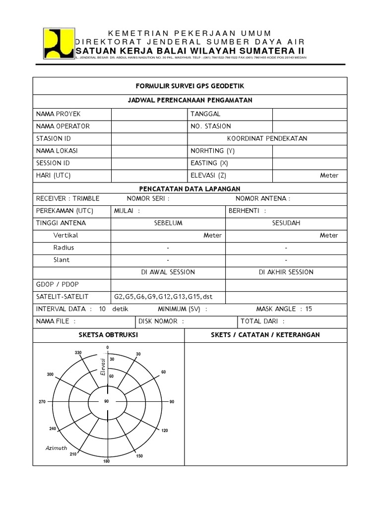 Formulir Gps Geodetik | PDF
