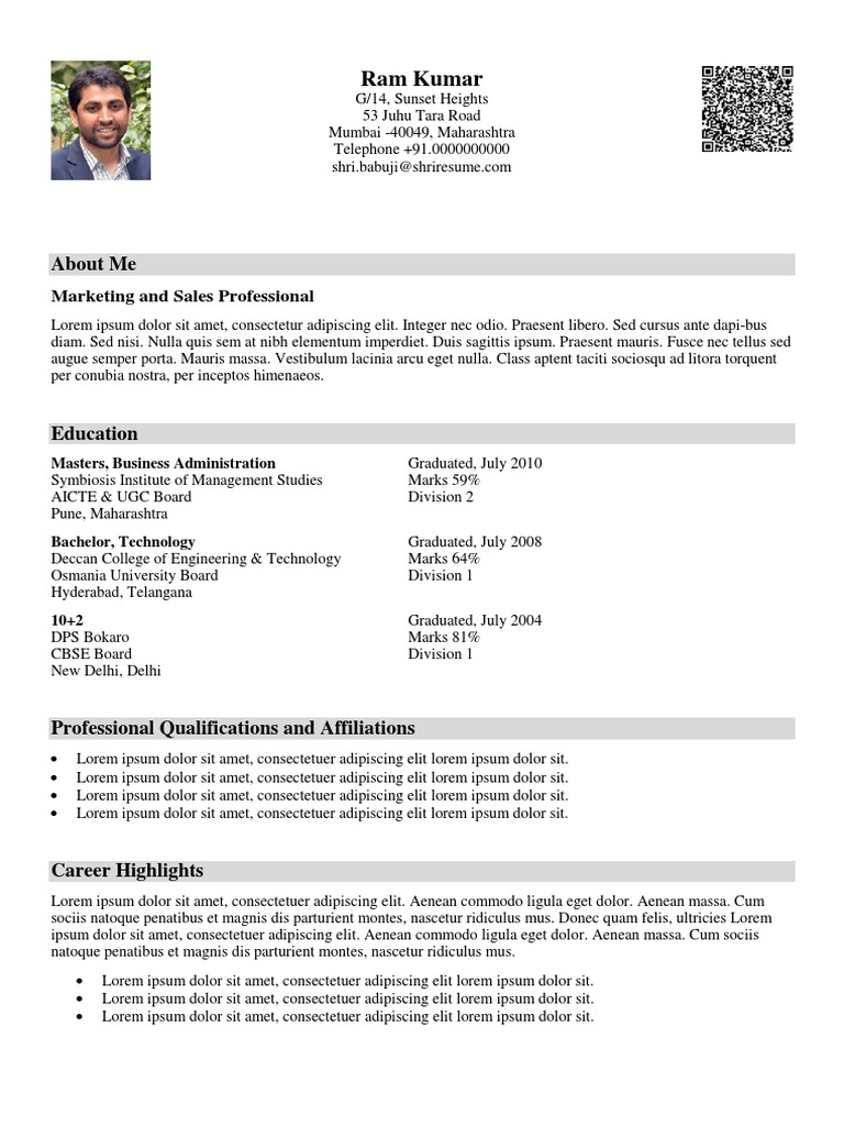 Sample Traditional Heavy Resume | PDF | Text