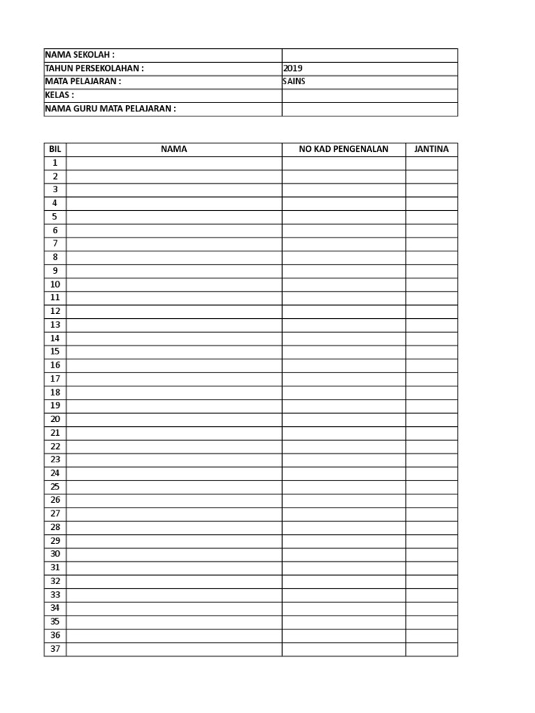 Borang Rekod Transit Tingkatan 3 2019 | PDF